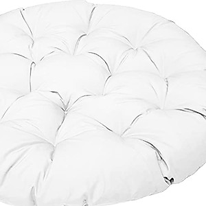 Milageto Outdoor Seat Cushion Hammock Chair Seat Cushion 60x60cm Replacement Removable Patio Seat Cushion for Hanging Basket Chair Garden Egg Chair, White