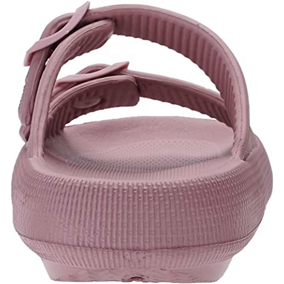 WHITIN Slides for Women Men EVA Foam House Adjustable Extremely Comfy Cushion Thick Sole Pillow Sandals Double Buckle Slippers Blush