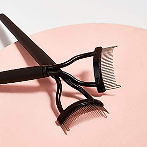 TEOYALL 2 PCS Eyelash Comb, Makeup Mascara Applicator Metal Teeth Eyelashes Separator Curler Arc Designed False Eyelash Grooming Brushes
