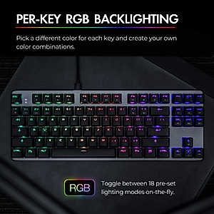 TECWARE Phantom L, Low Profile Mechanical Keyboard, RGB LED (Outemu Brown Switch)