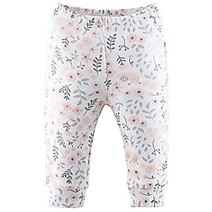 The Peanutshell Baby Girl Pants Set | 5 Pack in Newborn to 24 Month Sizes | Floral, Pink, White, Stars (as1, Age, 12_Months)
