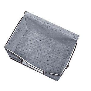 CozyShop Storage Bags for Clothes - 1 Pack Gray Containers for Blankets - Large Clothes Container with Zipper & Clear Window - Thick Fabric for Organized Underbed Storage Solution