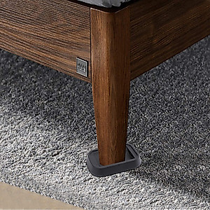 Yopay 8 Pack Bed Stopper Furniture Caster Cups, Rubber Furniture Wheel Stopper Fits to Most Wheels of Sofas, Beds, Chairs, Carpet or Durable Hard Floors, Black, Rectangular, 3'' X 2''