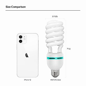 LimoStudio [6-Pack] 45W Full Spectrum Spiral Photo Light Bulb, Energy Saving 6500K Pure White Daylight Balanced CFL Light for Photography and Video, AGG2707