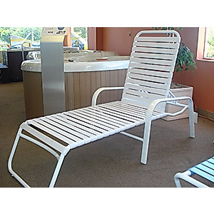 2" Wide Vinyl Strap for Patio Pool Lawn Garden Furniture 20' Roll_ Make Your Own Replacement Straps. Plus - 20 Free Fasteners! (201 White)