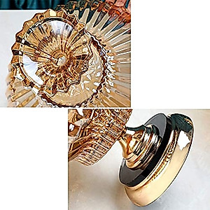 zhouye Durable Crystal Glass Fruit Bowl European Style Light Luxury Fruit Tray 12in/31cm, for Living Room Tea Table Wedding Decoration