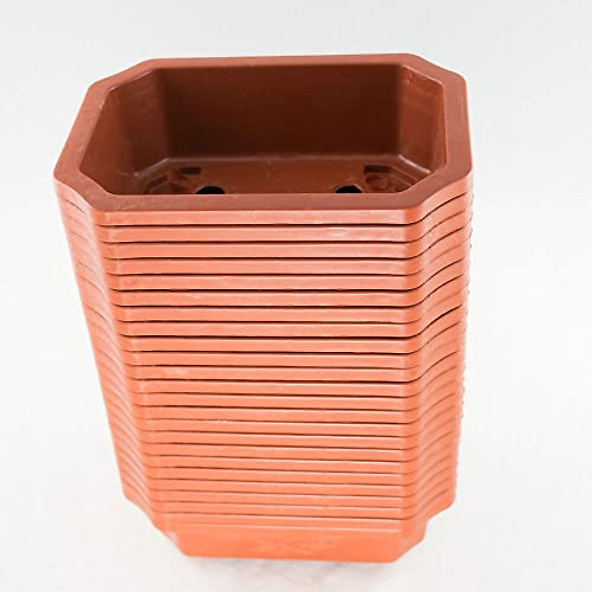 24 Pcs Rectangular Plastic Bonsai Training Pot, Succulent Planter - 6.25"x 4.5"x 2"