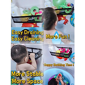 PUSDON Hanging Storage Baskets Organizer Wall Mount, Metal Wire Storage Bin Rack for Kitchen Bathroom Shower Spice Shelf Home Decor Essentials Black-2 Packs (Netting)