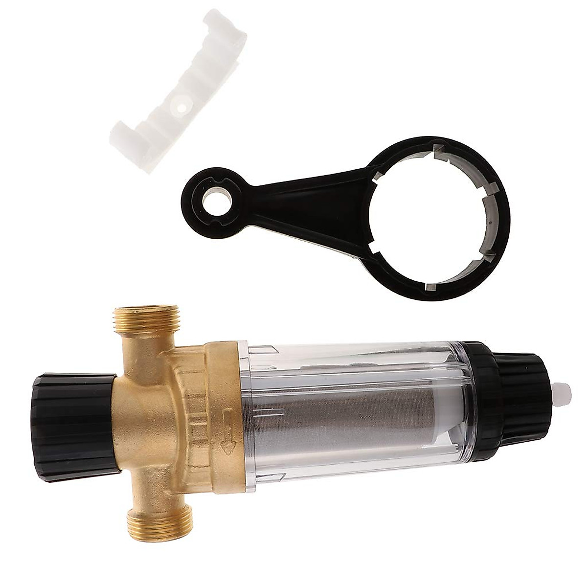 Water Prefilter System, Stainless Steel Brass Whole House Spin Down Pre-Filter to Remove Sediment, Rust, Sand, Well Water Sediment Pipe Filter - 0.75inch