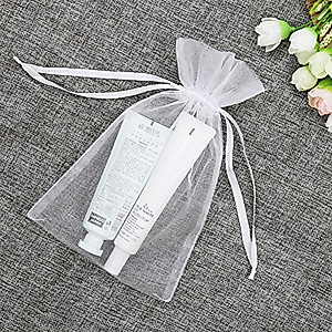 SumDirect 100PCS 6x9 Inches Organza Gift Bags with Drawstring-White
