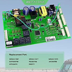WR55X11098 Refrigerator Electronic Control Board, Compatible with ge PGCS1RKZJSS, PSQS6YGZBESS, PFSS5RKZASS, PFCF1RKZABB,PGS25KSEAFSS, PFSF5RKZCBB,ETC. Replace WR55X11076, WR55X11077, WR55X11097