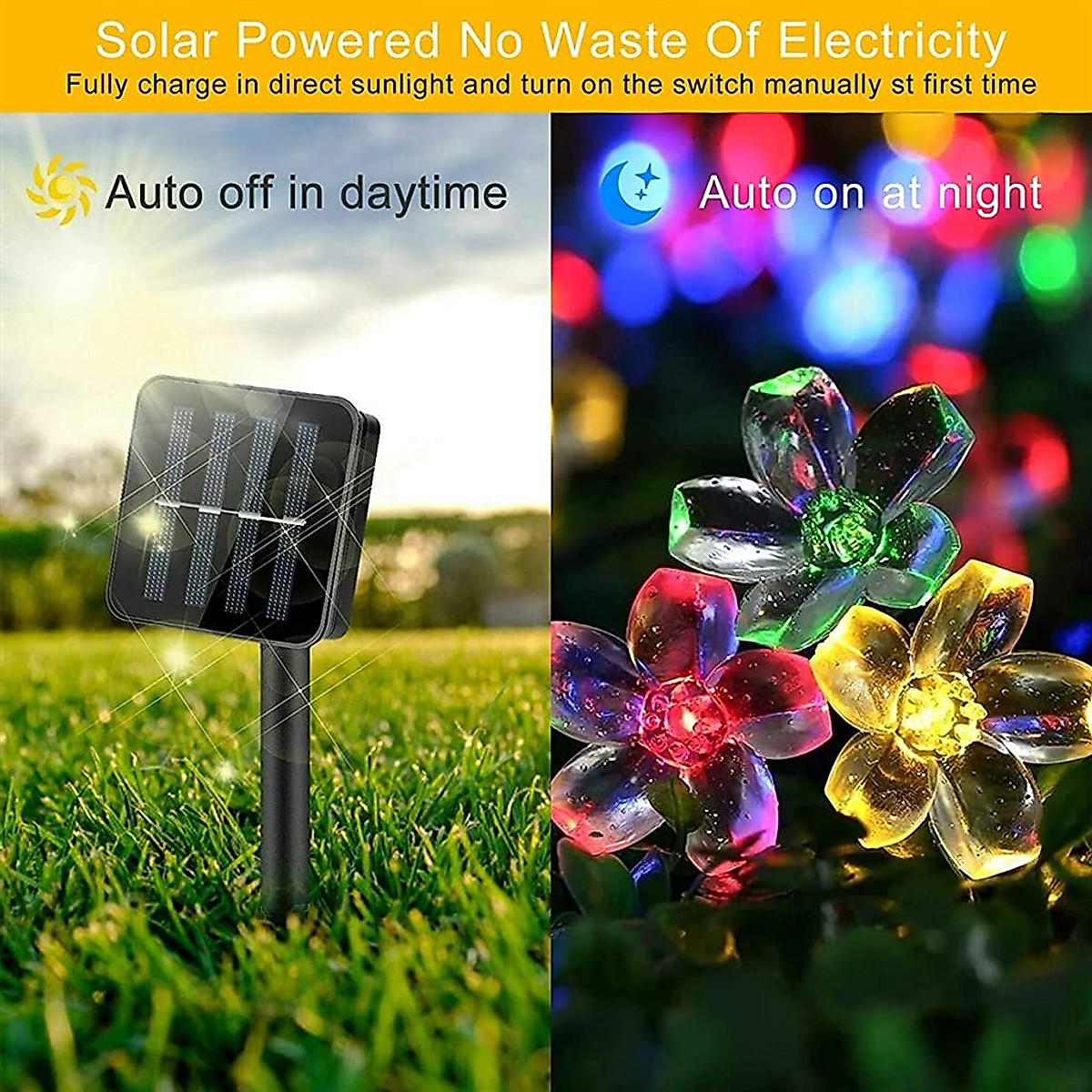 Flystoo Solar String Light Waterproof Christmas Party Fairy Lights Outdoor Solar Lamp for Home Garden Patio Yard (Emitting Color : Solar Light Purple)
