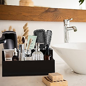 NoceBy Acrylic Hair Dryer Organizer, Black Hair Dryer Hair Styling Tools and Accessories Holder, Bathroom Storage Makeup Vanity Bathroom Organizer Countertop