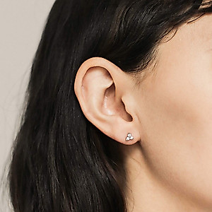 Sterling Silver Stud Earrings for Women Men, Flower Cubic Zirconia Stud Earrings Set | Small Cartilage CZ Hypoallergenic Tragus Piercing Earrings for Teens 3mm 4mm 5mm