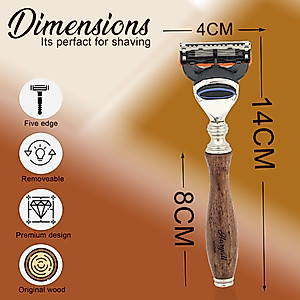 Haryali London 5 Edge Mens Shaving Safety Razor Wood Handle- Perfect Razors for Men That Suits All Skin Type