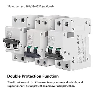 Watris Veiyi DC 250V Miniature Circuit Breaker, Solar Panel DC Disconnect Switch, Circuit Breaker Box, DIN Rail Mount Disconnect Box for Solar Panels Grid System, Wind and Solar Hybrid System(63A)