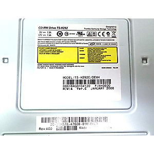 Genuine Dell TH578 TS-H292C IDE CD-RW CD-R CD-ROM Desktop Internal 5.25" Black Bezel Optical Drive Full Height Compatible Part Numbers: TS-H292C, TH578