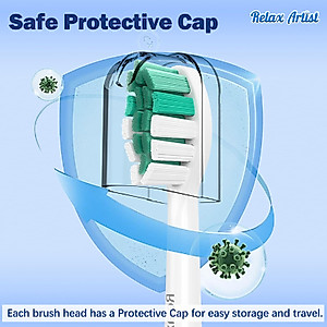 Relax Artist Replacement Toothbrush Heads for Philips Sonicare Replacement Heads,Electric Replacement Brush Head for Phillips Sonicare C2,C1,for Philips Sonic Care Electric Toothbrush,10 Pack