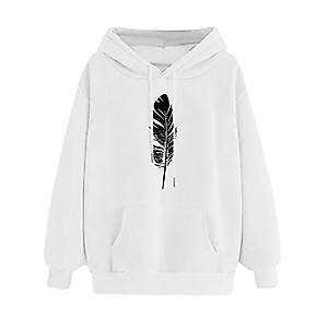 Women Casual Hoodies Hooded Sweatshirts Long Sleeve Hooded Pullover with Front Pocket Solid Pullover Hoodies