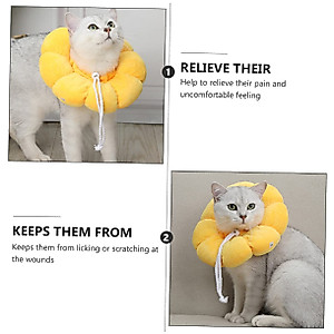 DOITOOL 3pcs Elizabeth Circle Collars for Dogs After Surgery Pet Cat Recovery Collar Surgery Collar Pet Kitten Cone Collar Cat Cone Cat Wooden Stick Dog Cone Conical Pp Cotton Cat Headgear