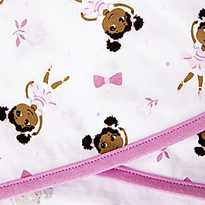 Little Muffincakes Baby Swaddle 100% Cotton, Ballerina Theme (Zhara) for Newborn - 3 Months