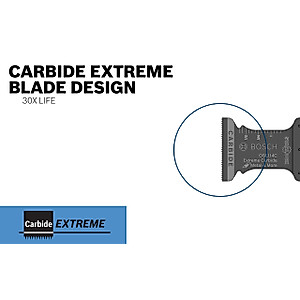 BOSCH OSM114C 1-1/4 In. StarlockMax Oscillating Multi Tool Metal & More Carbide Extreme Plunge Cut Blade for Extreme-Duty Applications in Cutting Iron Bar, Metal, Wood with Nails, Drywall and Tile