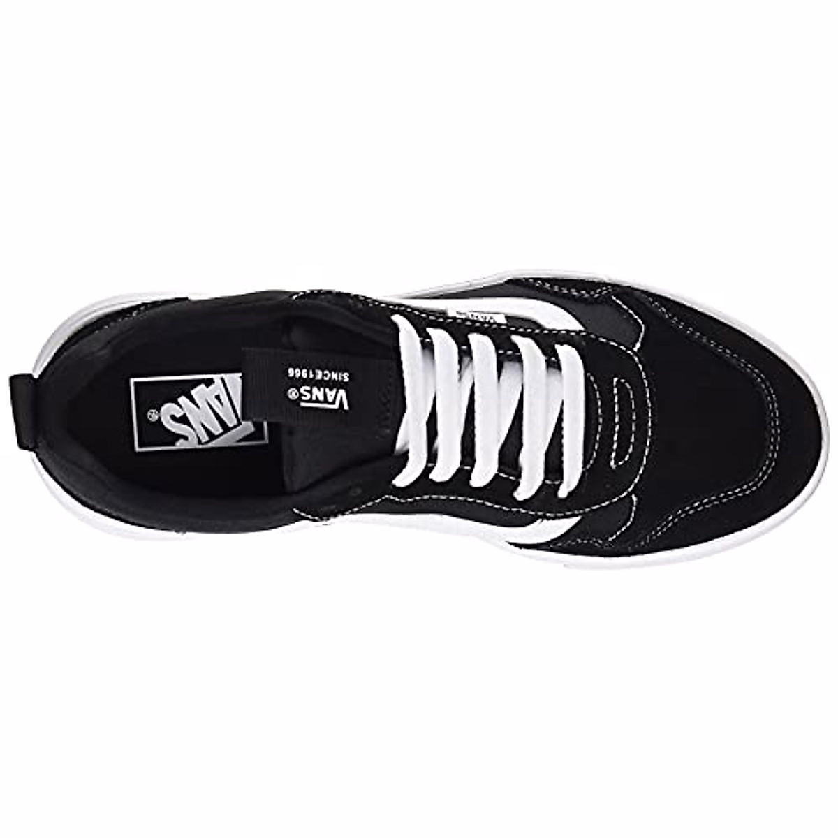 Vans Men's Low-Top Trainers Sneaker, Suede Canvas Black White, 9