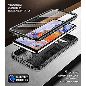 Poetic Revolution Series for LG Stylo 6 Case, Full-Body Rugged Dual-Layer Shockproof Protective Cover with Kickstand and Built-in-Screen Protector, Black