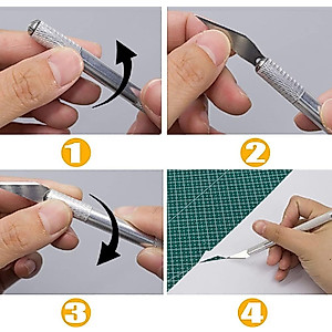 34 Pack Craft Knife, Utility Knife Box Cutters with 30 PCS Spare Exacto Knife Blades Kit for Office, Home, Paper Knife, Arts Crafts, Scrapbooking, Hobby