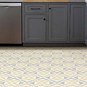 FloorPops Isosceles Peel & Stick Floor Tiles, Whites & off-whites