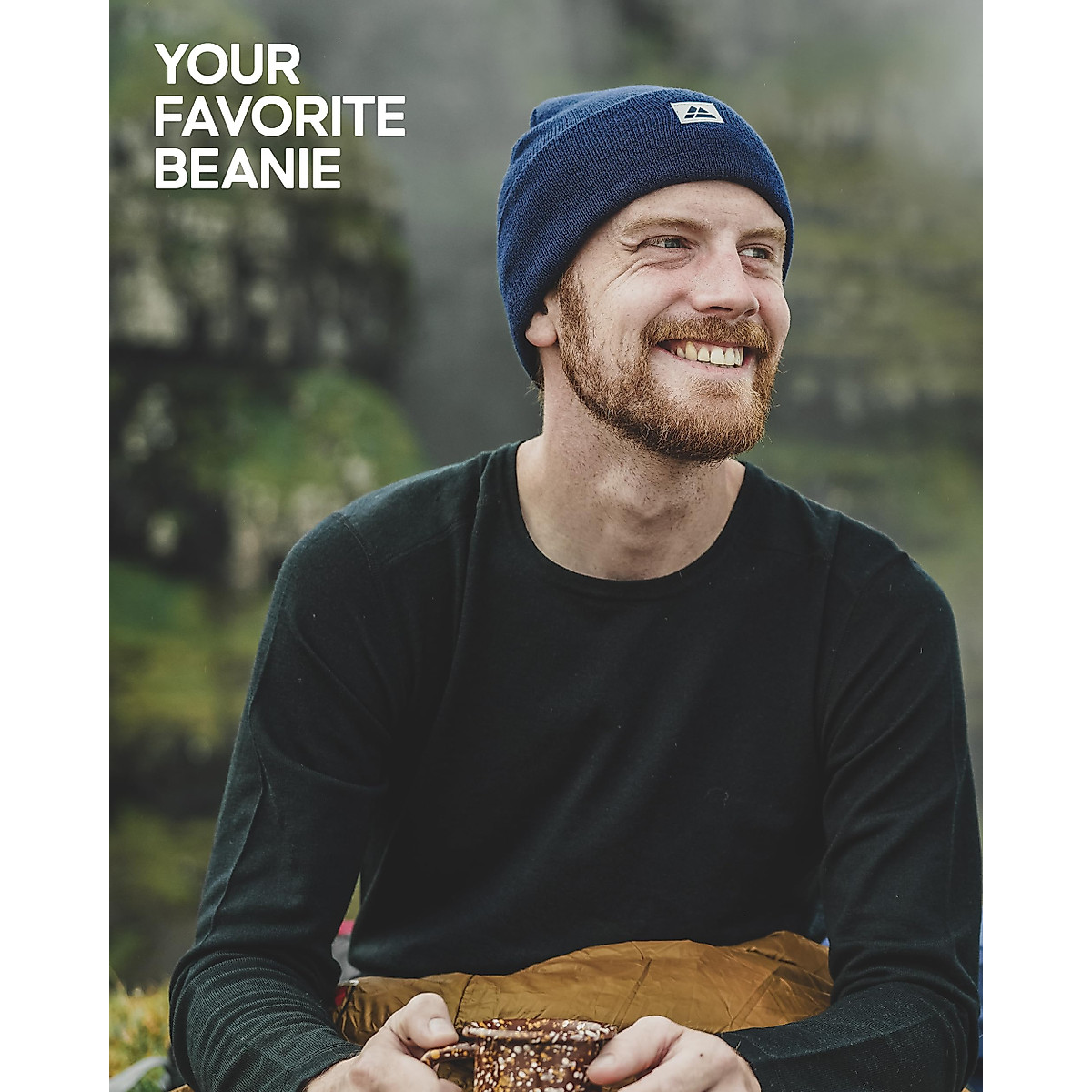 DANISH ENDURANCE Sustainable Classic Beanie for Men & Women, Plain Kitted Hat, Blue, One Size