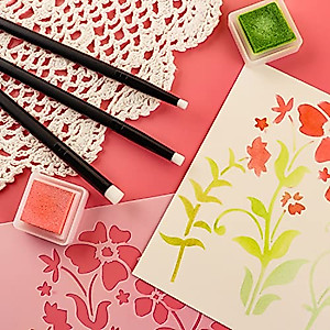 12Pcs Detailed Ink Blending Brushes for Card Making, Ink Blending Brushes Background Blender Paintbrush Art Blending Tool for Card Making Small Detailed Paint Brushes 2 KindsBrush Heads Angled/Flat