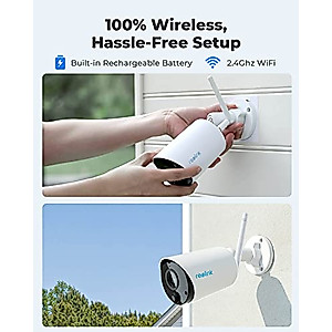 REOLINK Wireless Outdoor Security Camera, No Hub Needed, 1080P HD, Wire-Free Rechargeable Battery Powered, Home Surveillance with 2.4GHz WiFi, Local Storage, 2-Way Talk, Argus Eco 2 Pack