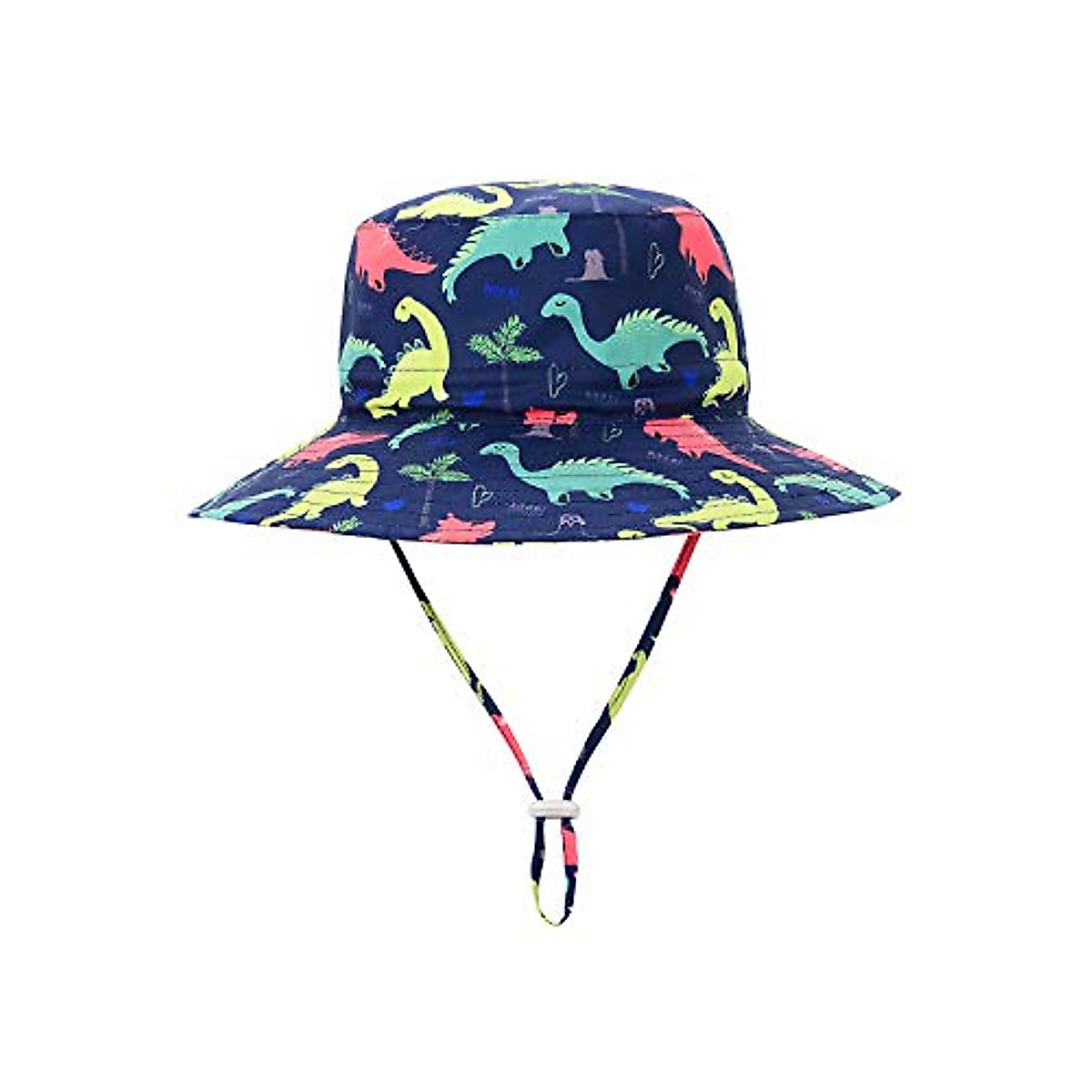 Baby Sun Hat UPF 50+ Sun Protective Toddler Bucket Hat Summer Kids Beach Hats Wide Brim Outdoor Play Hat for Boys Girls Navy Dinosaur 2-4T