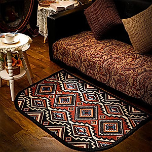 Aztec Fireplace Hearth Rug 24 x 36 Inch Fireplace Mats Southwestern Fireproof Fireplace Rug Fire Resistant Rugs for Fireplace Wood Stove Floor Protector for Kitchen Cabin Indoor Outdoor