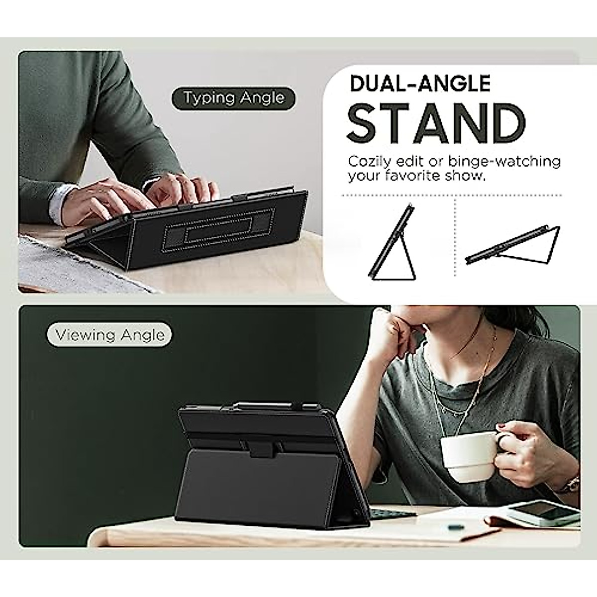 MoKo for Amazon Kindle Fire Max 11 Case (13th Generation, 2023 Release) 11" - Slim Folding Stand Cover Case for Fire 11 Tablet with Auto Wake/Sleep, Black