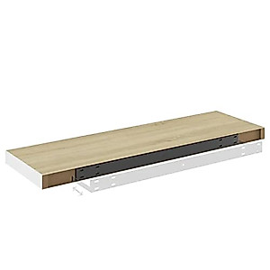 SKM Floating Wall Shelf Oak and White 31.5"x9.3"x1.5" MDF