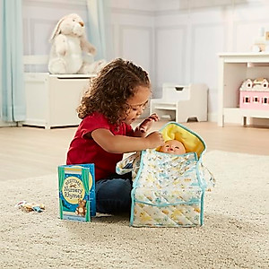 Melissa & Doug Mine to Love Bassinet Play Set Portable Carrier for Dolls with Crinkle Toy, for 3+ years, Nursery Rhyme Book