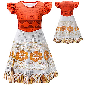 AOVCLKID Girls Princess Costume Movie Role Kids Halloween Party Dress(4T,Red)