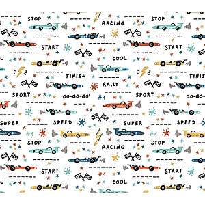 Stesha Party Racing Gift Wrap Race Car Wrapping Paper - Folded Flat 30 x 20 Inch - 3 Sheets