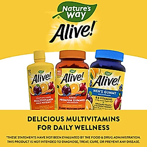 Nature’s Way Alive! Men’s Gummy Multivitamins, High Potency Formula, Supports Whole Body Wellness*, Fruit Flavored, 60 Gummies