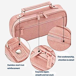 Pen case Pencil case Large capacity Fashionable Pencil case Boys Girls Elementary school students Junior high school students High school students University students For working adults(Pink)