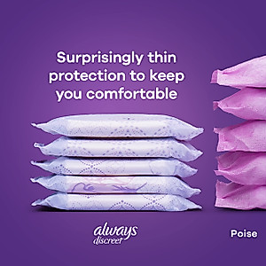 Always Discreet, Incontinence & Postpartum Pads For Women, Size 4, Moderate Absorbency, Long Length, 54 Count