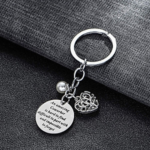 BESPMOSP Coworker Leaving Heart Keychain an Amazing Coworker is Hard to Find Difficult to Part with and Impossible to Forget Goodbye Gifts for Best Coworker Colleague and Boss