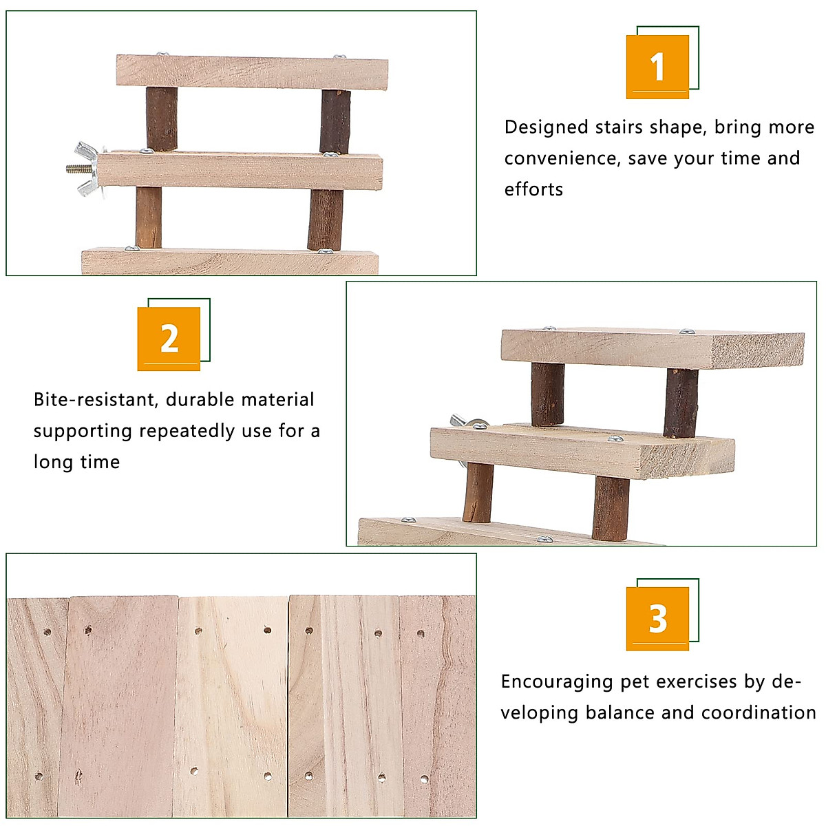 POPETPOP Teething Toys Teething Toys Ferret Toys Small Animal Climbing Toys, Hamster Climbing Ladder, Pet Ladder Hamster Stairs for Habitat Play and Exercise Teething Toys Ferret Toys Ferret Toys