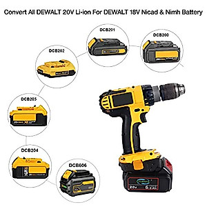 DSANKE DCA1820 Battery Adapter for Dewalt 18V to 20V Adapter, Convert Dewalt 20V Battery DCB205 DCB201 DCB609 for Dewalt 18V Battery DC9096 DC9098 DW9096 DW9099 with USB Port