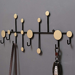 5 Hook Gold Heavy Duty Entryway Hook Coat Hooks Wall Mounted Coat Rack Entryway Hanging Coat Rack for for Hat Bags Towel Living Room