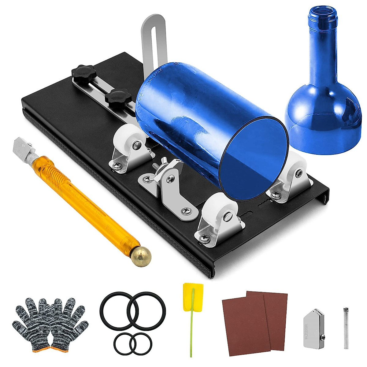 Glass Bottle Cutter, DIY Glass Cutter for Bottles, DIY Machine for Cutting Round Oval Bottles,Beer & Wine Bottle Cutter Tool with Accessories, Bottle Cutter for Beer, Whiskey, Liquor, Champagne