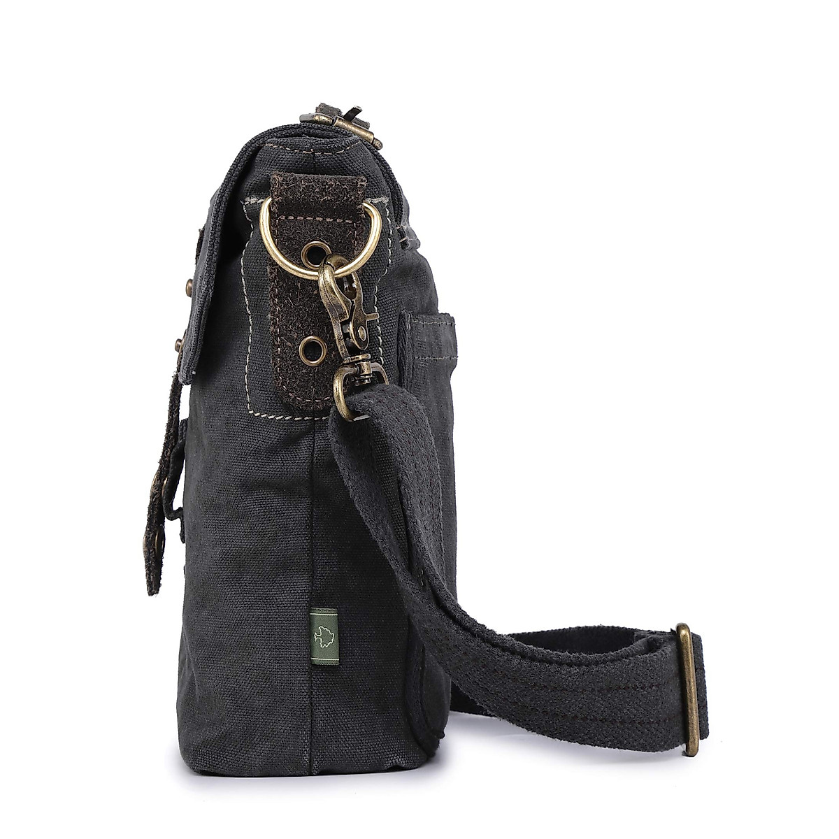 TSD Brand Coastal Canvas Crossbody Bag (Dark Grey)