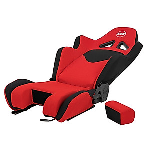 SimFab Flight Simulator Seat With Seat Base Cut Out For Fighter Stick Or Helicopter Collective, red